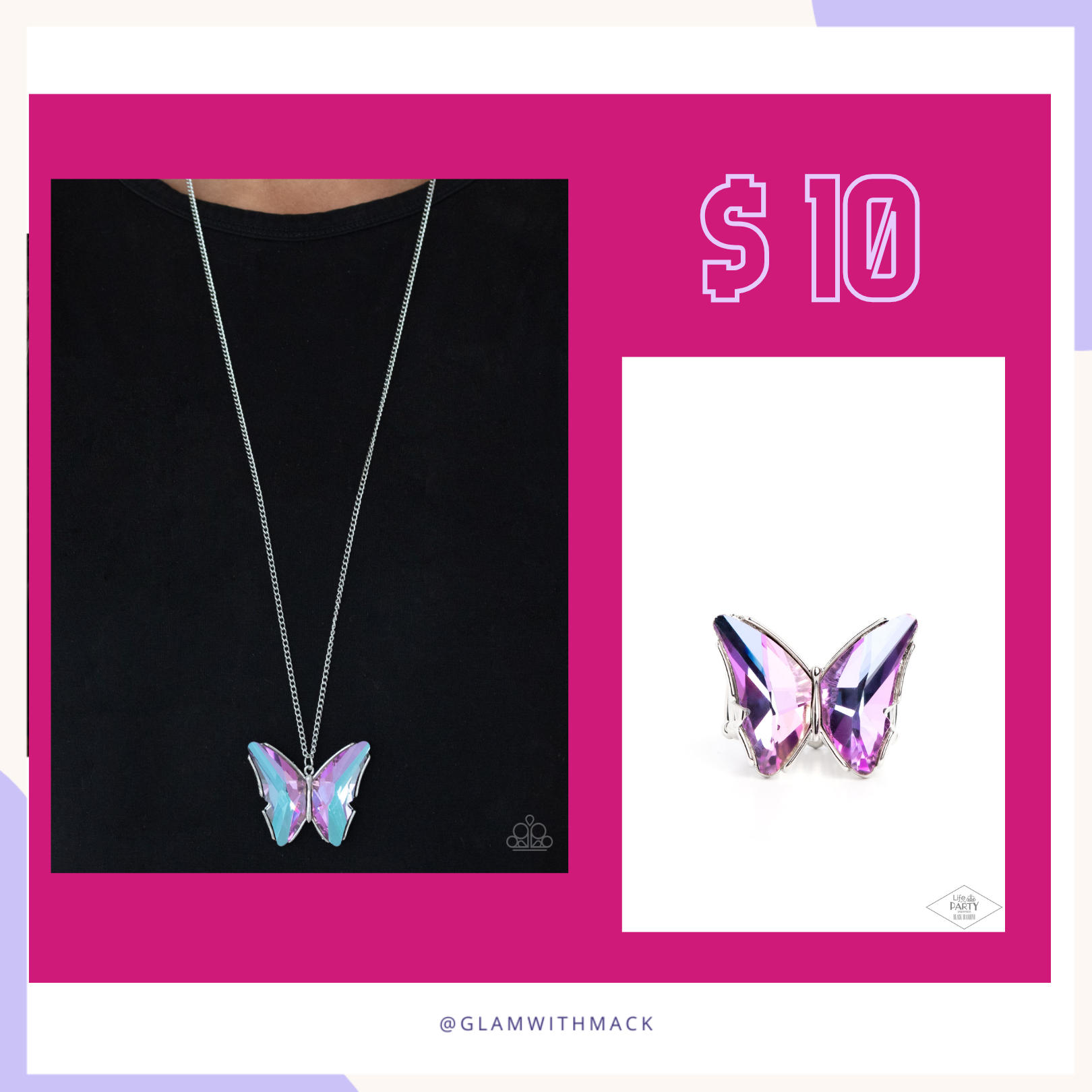 Purple Butterfly Iridescent Set – Studio Bling by Glam With Mack
