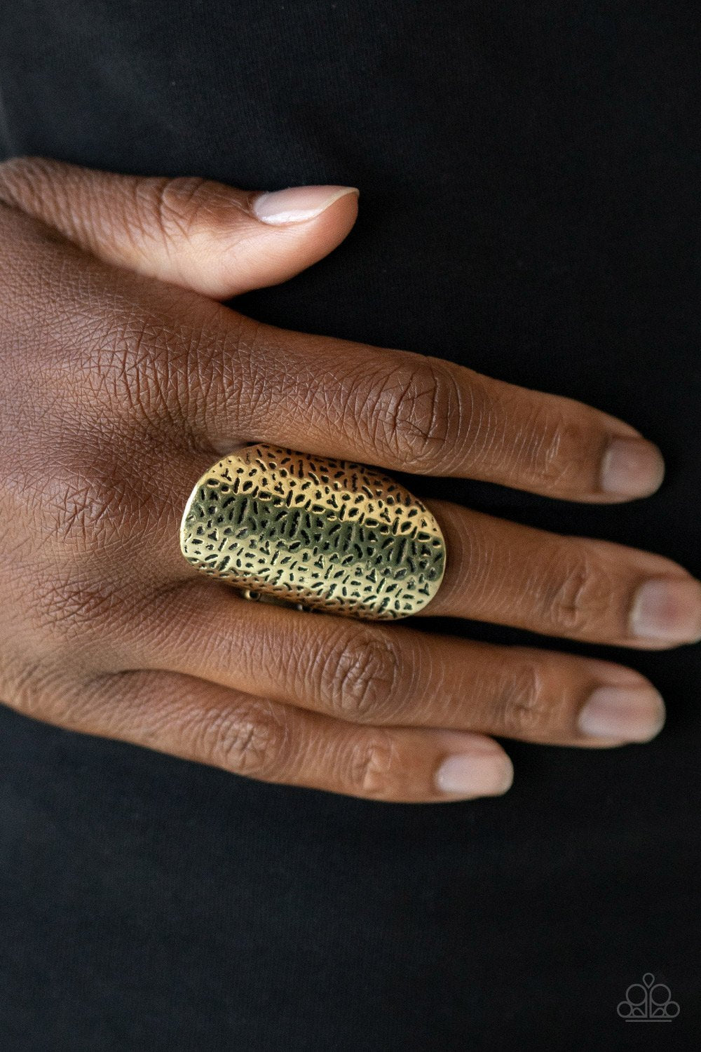 Paparazzi Ring ~ Urban Glyphs - Brass – Studio Bling by Glam With Mack